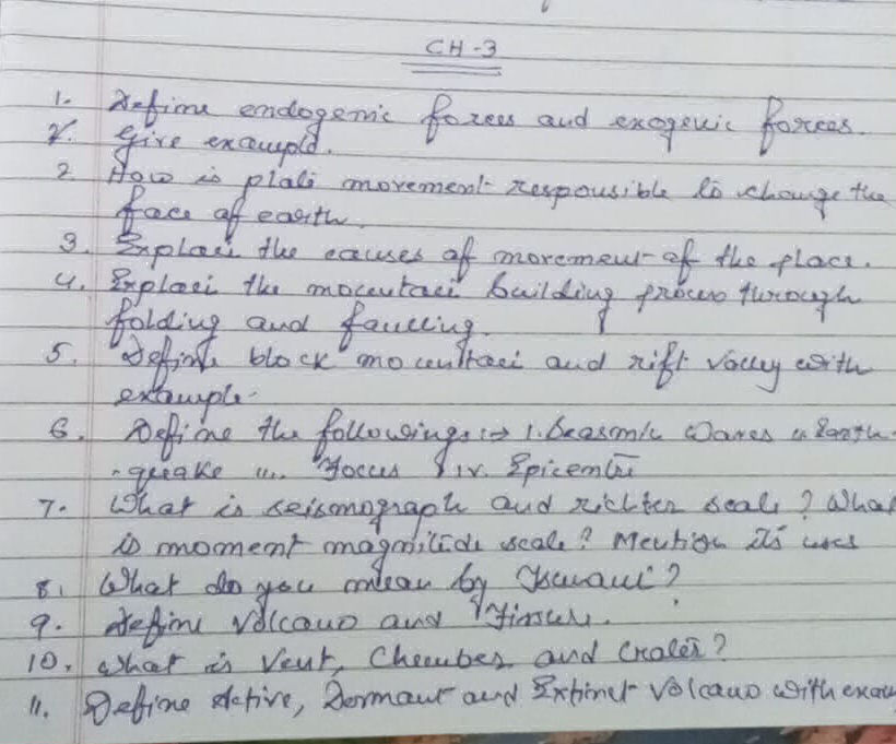 1. Define endogenic forces and exogenic | StudyX