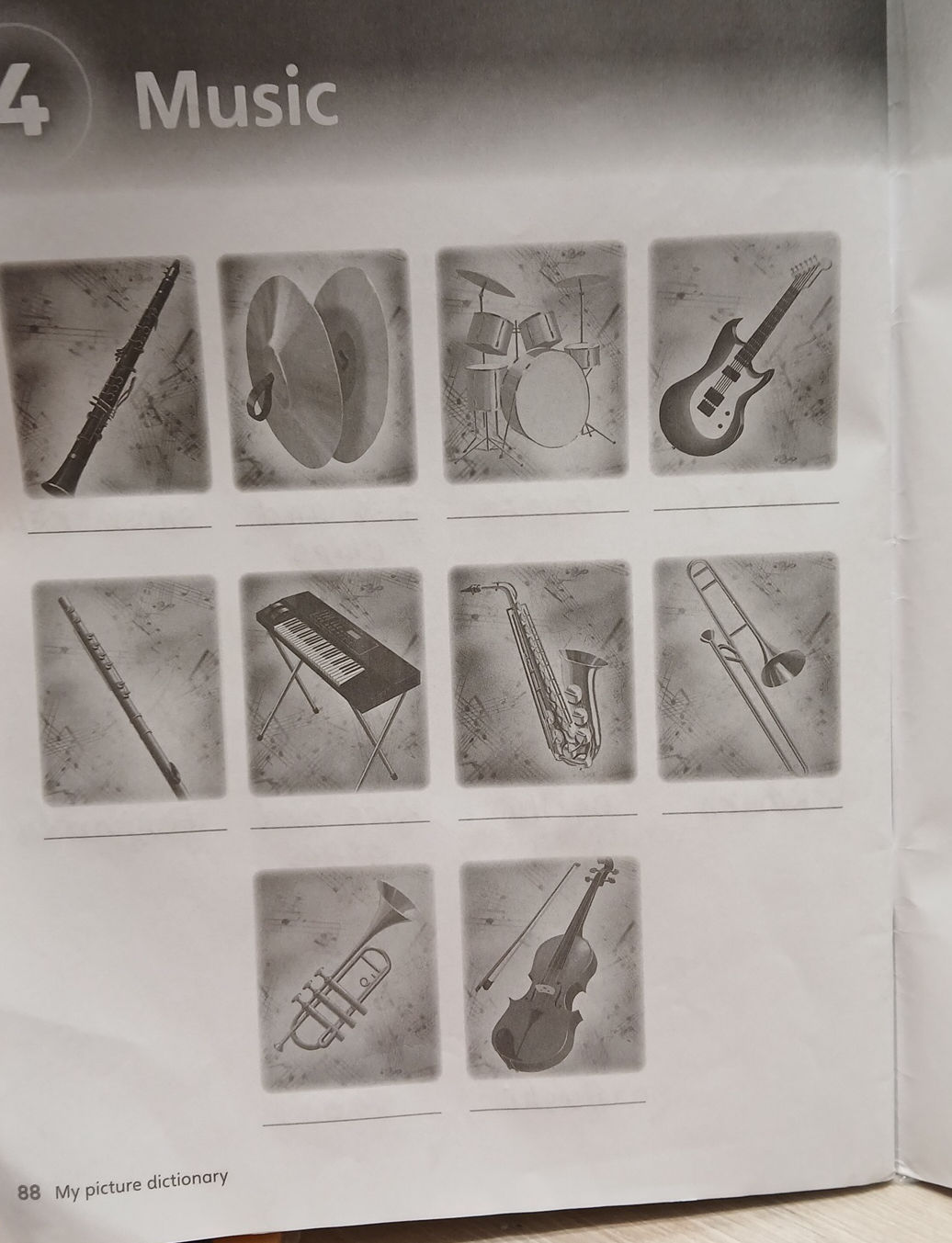 The image shows various musical instruments. | StudyX