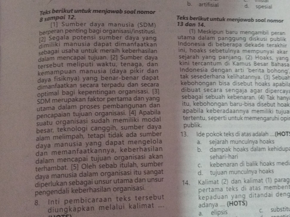 8. Inti pembicaraan teks tersebut | StudyX