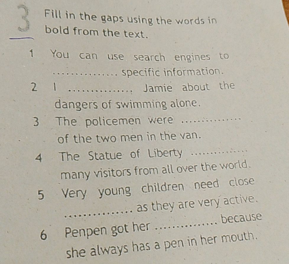 Fill in the gaps using the words in bold | StudyX