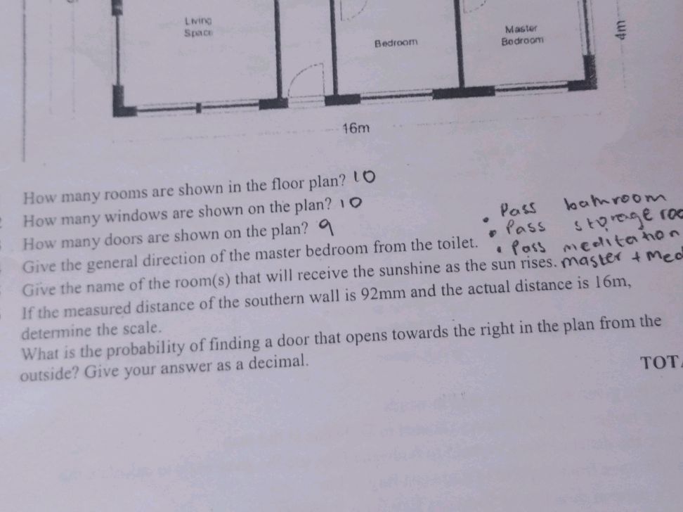1. How many rooms are shown in the floor | StudyX