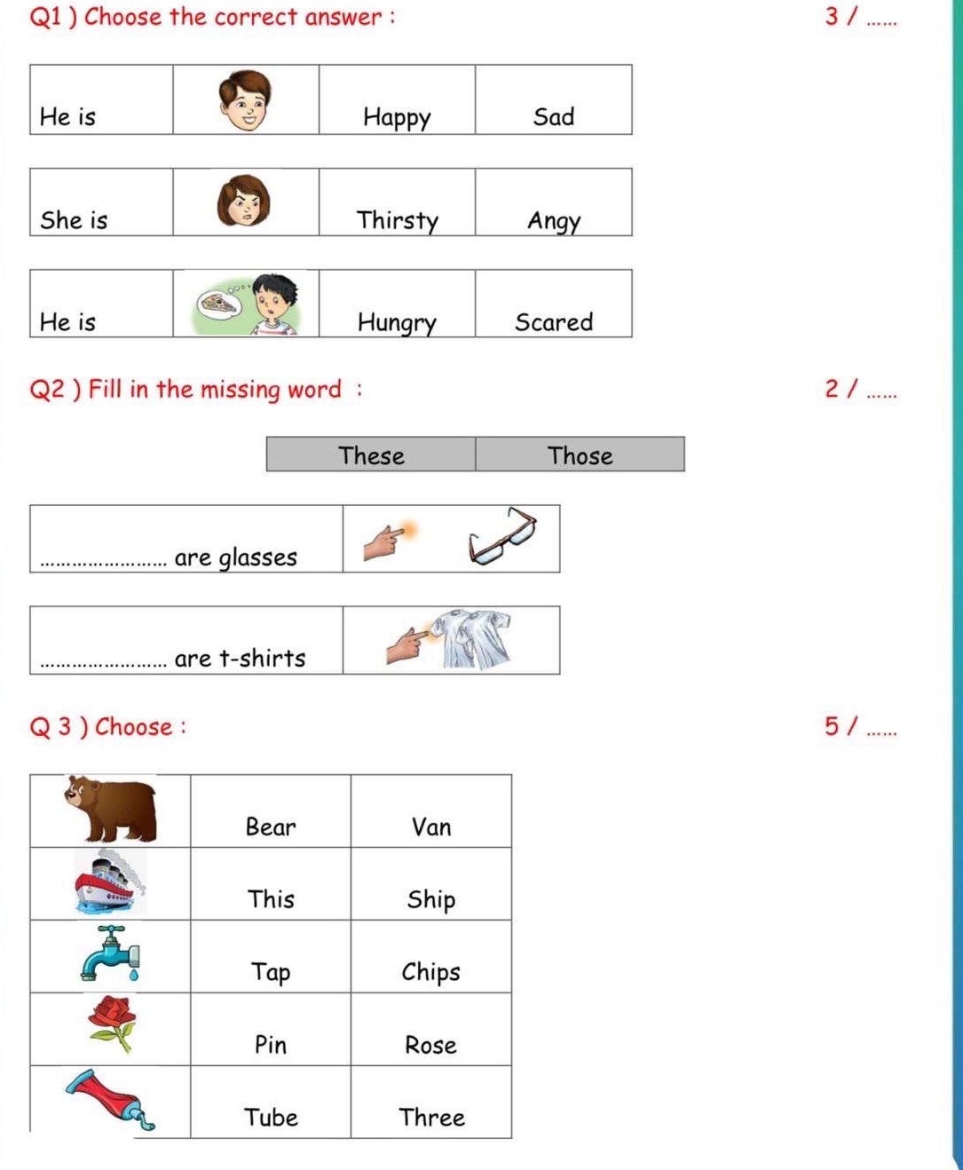 Q1) Choose the correct answer: He is Happy | StudyX