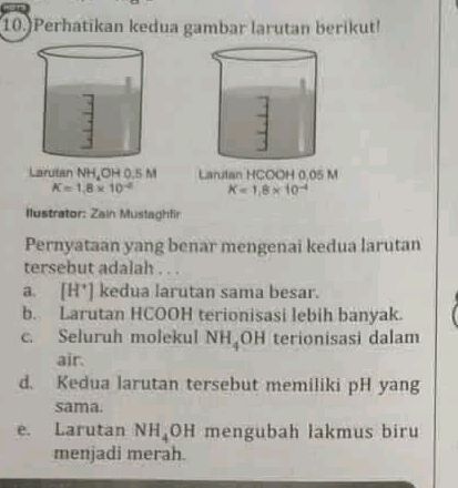 Perhatikan kedua gambar larutan berikut! | StudyX