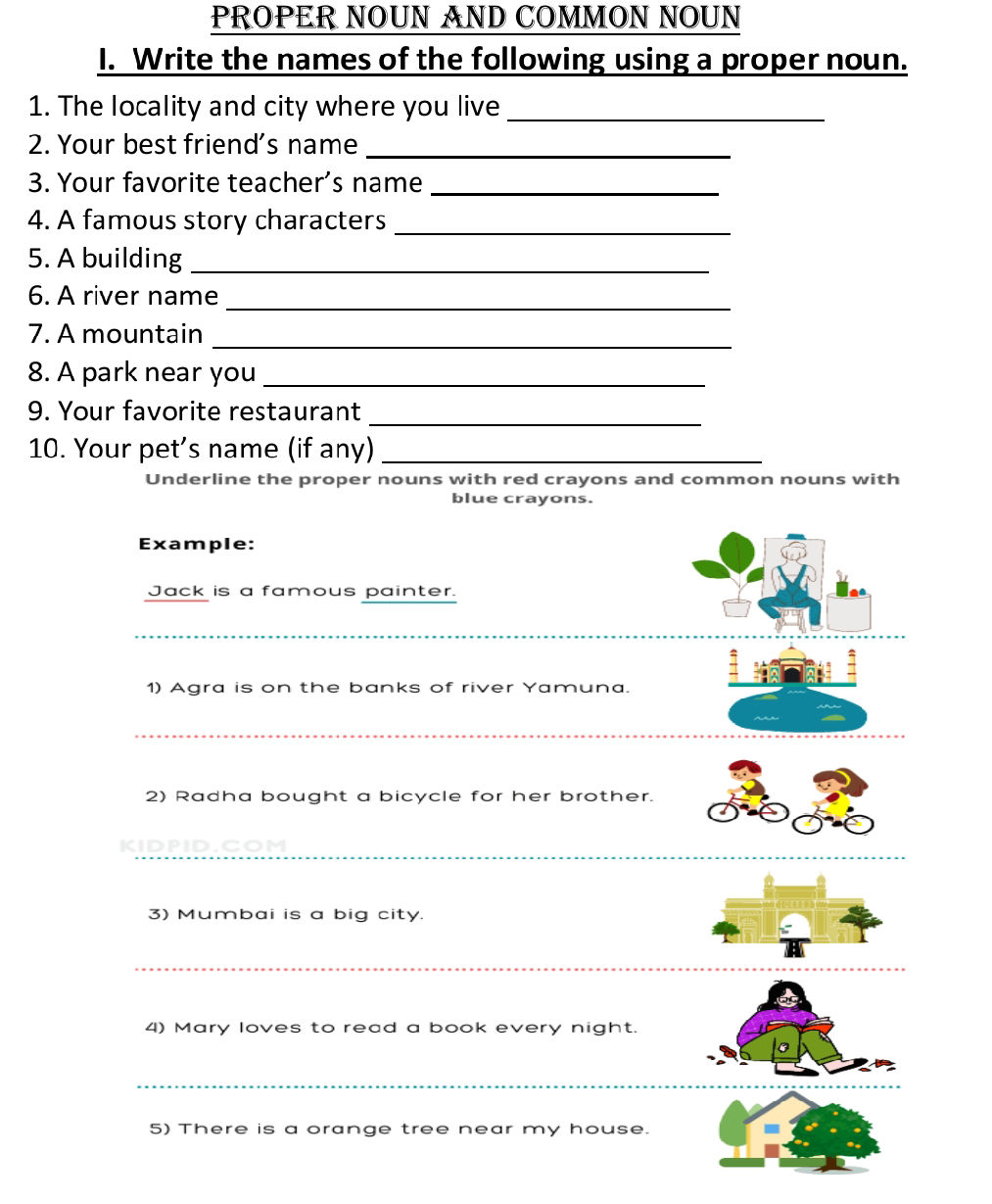 I. Write the names of the following using a | StudyX