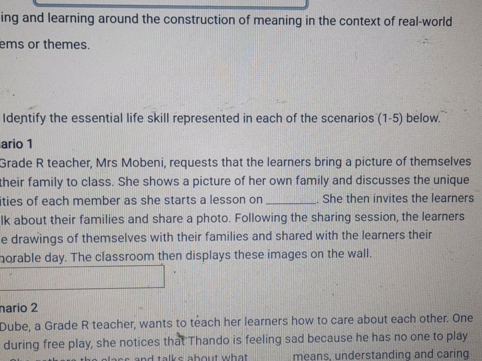 Identify the essential life skill | StudyX