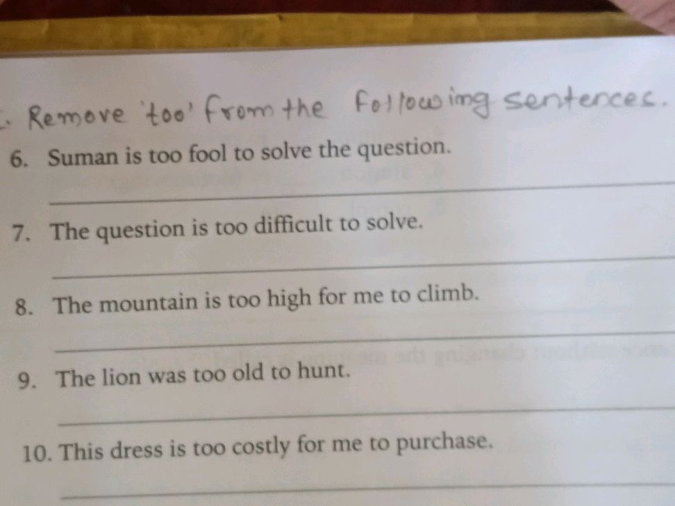 Remove 'too' from the following sentences. | StudyX