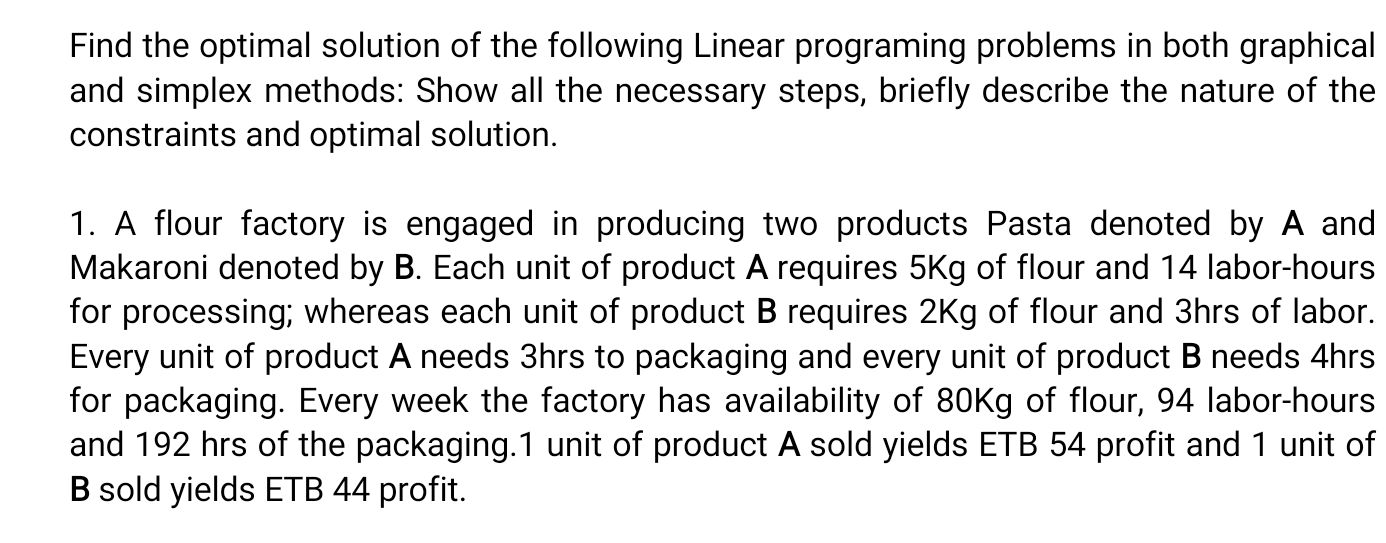 Find the optimal solution of the following | StudyX