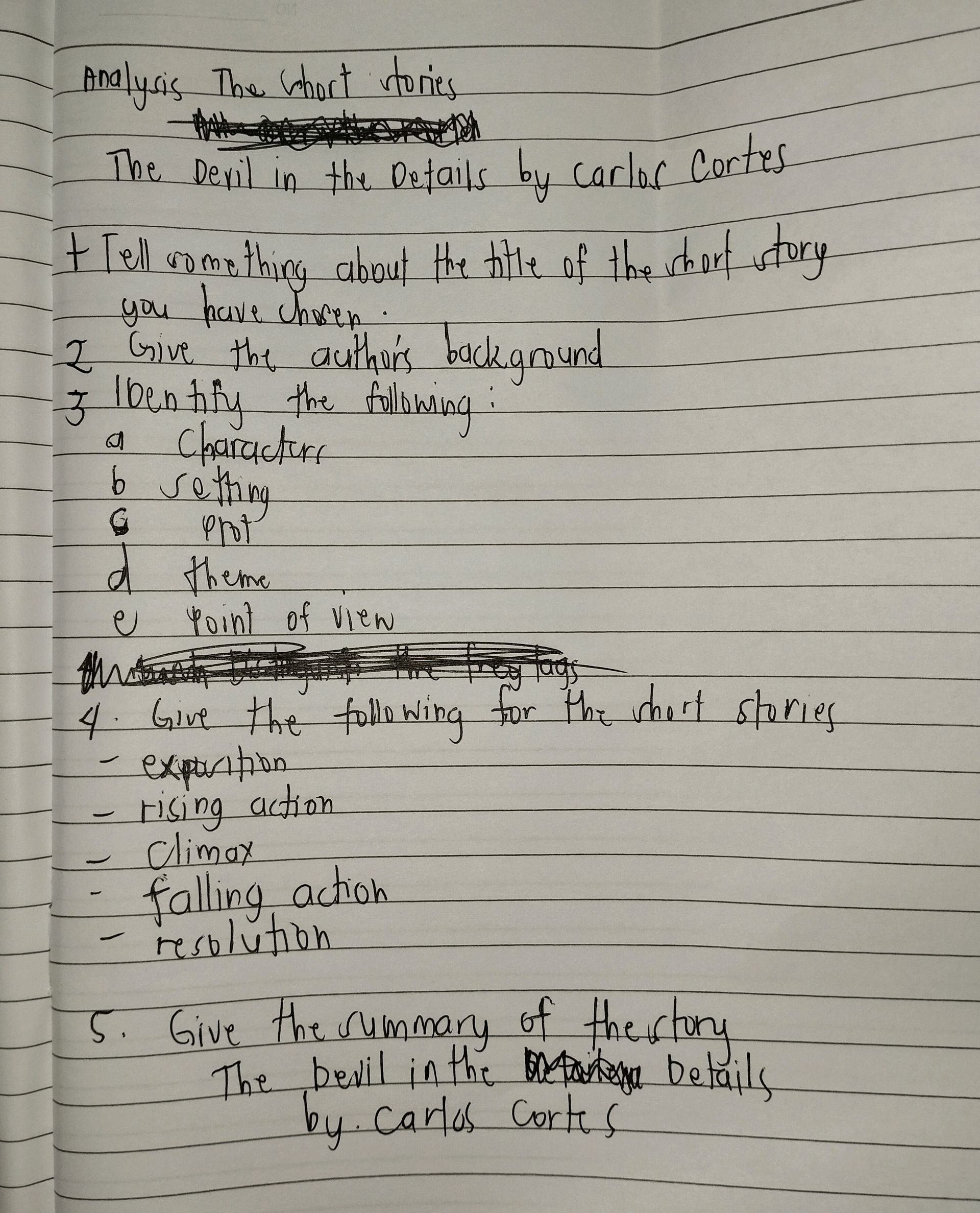 Analysis The Short stories. The Devil in the