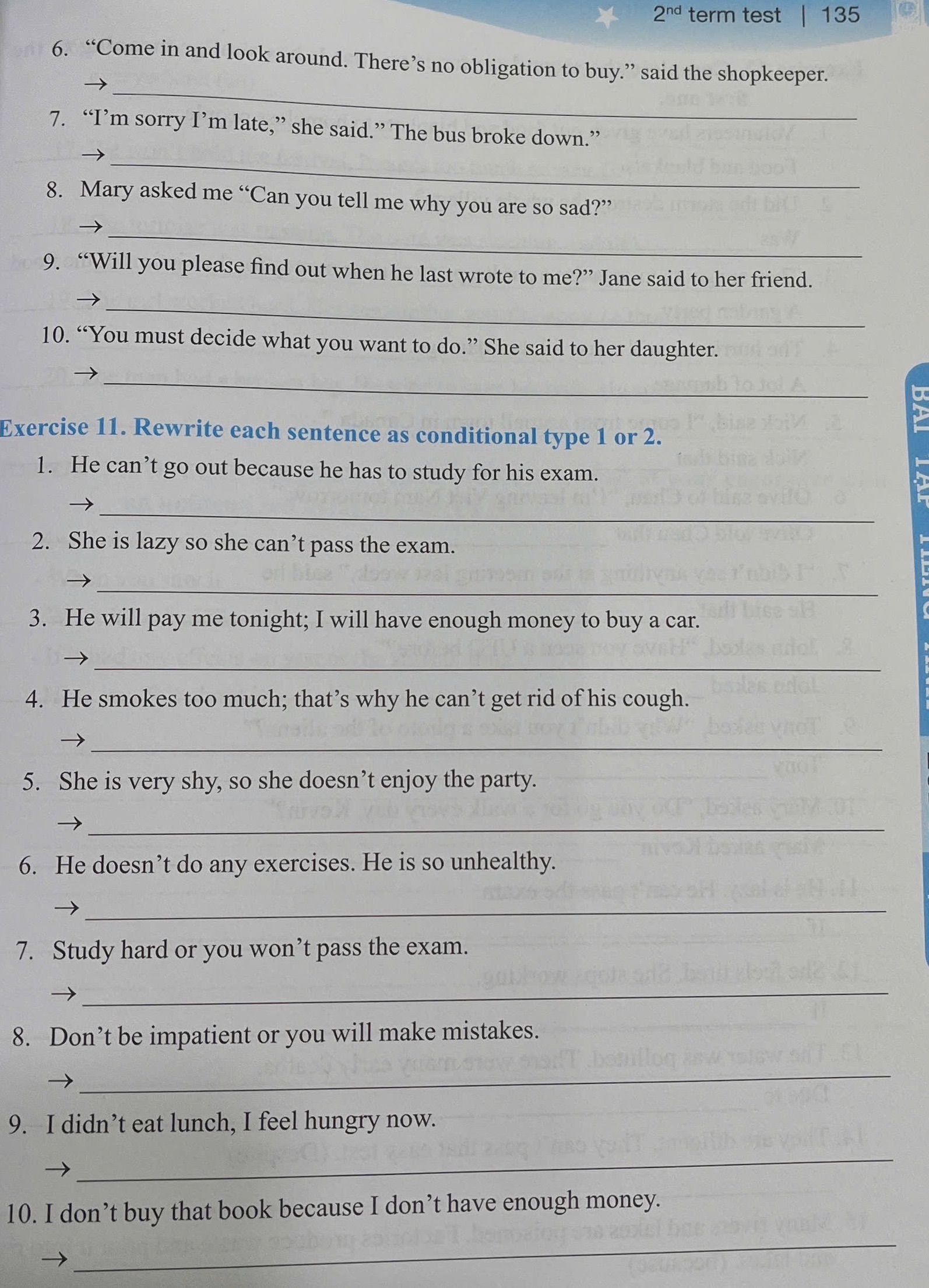 Exercise 11. Rewrite each sentence as | StudyX