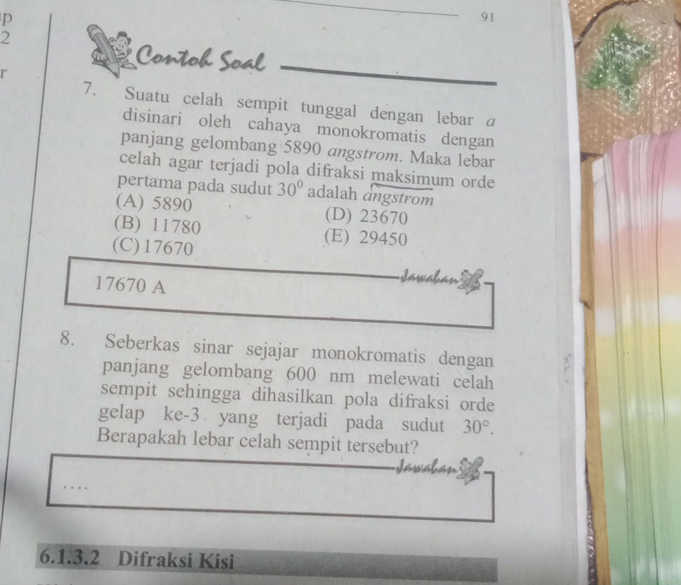 7. Suatu celah sempit tunggal dengan lebar a | StudyX