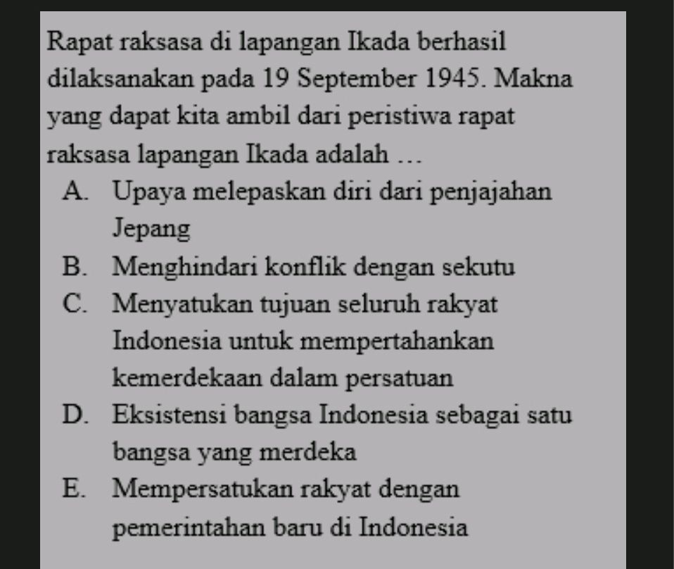 Rapat raksasa di lapangan Ikada berhasil | StudyX