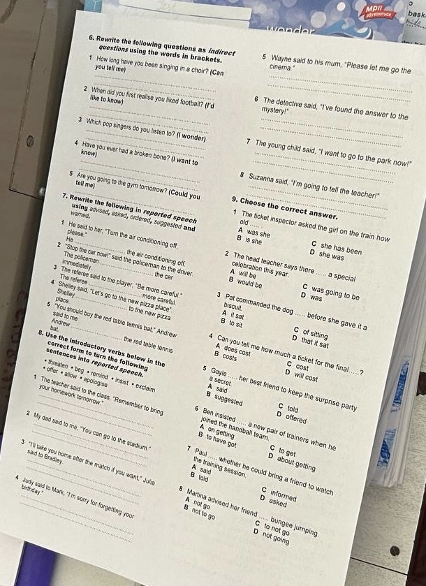 6. Rewrite the following questions as | StudyX