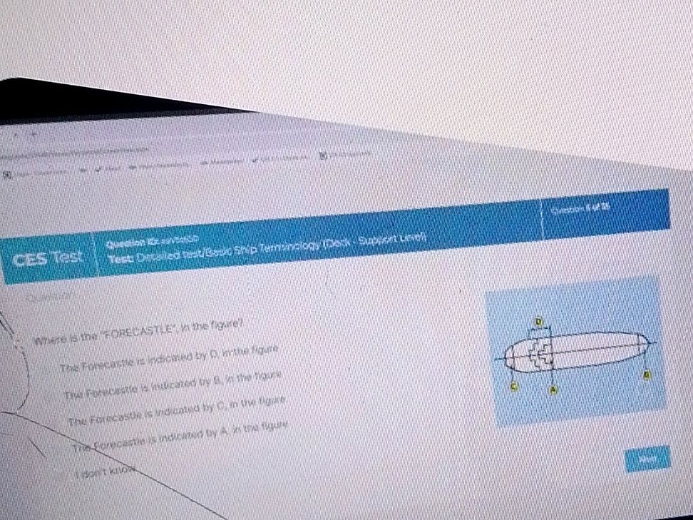 Where is the "FORECASTLE", in the figure? | StudyX