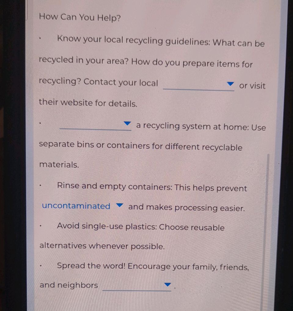 How Can You Help? Know your local recycling | StudyX