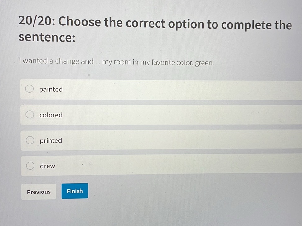 20/20: Choose the correct option to complete | StudyX