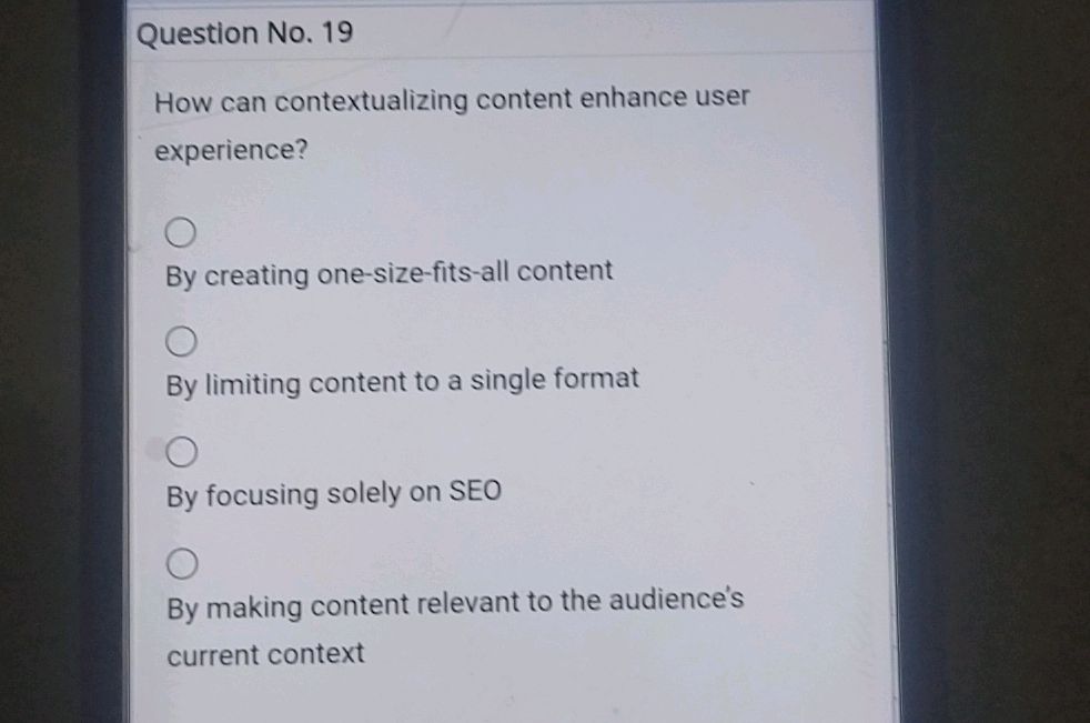 Question No. 19 How can contextualizing | StudyX