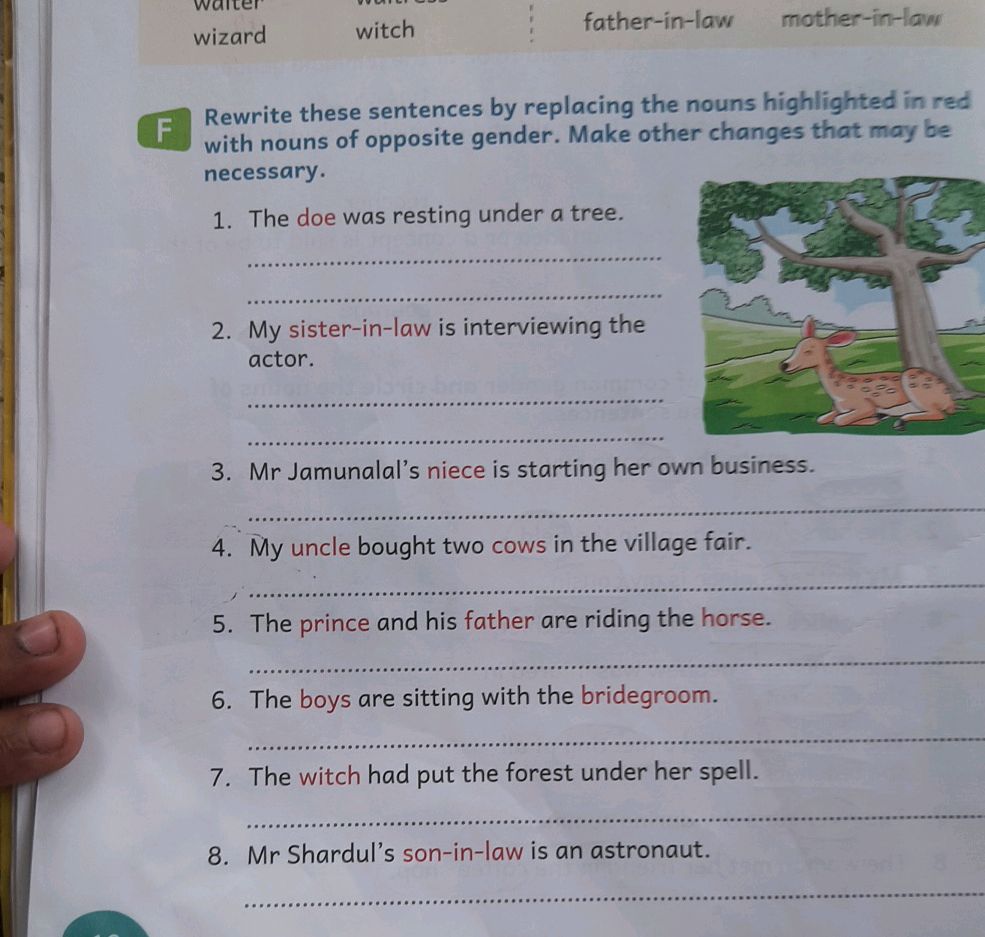 Rewrite these sentences by replacing the | StudyX