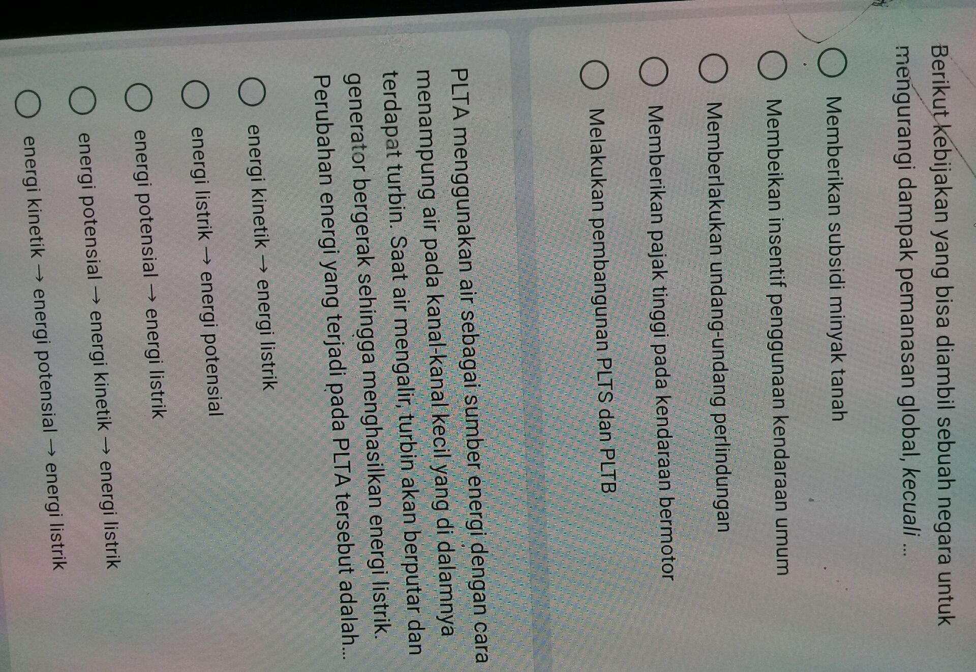 Berikut kebijakan yang bisa diambil sebuah | StudyX