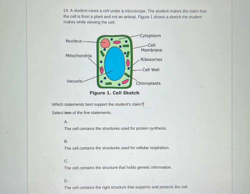 14. A student views a cell under a | StudyX