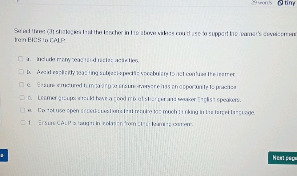 Select three (3) strategies that the teacher | StudyX