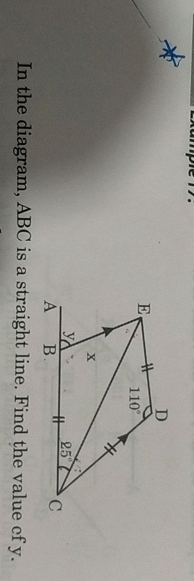 In the diagram, ABC is a straight line. Find | StudyX
