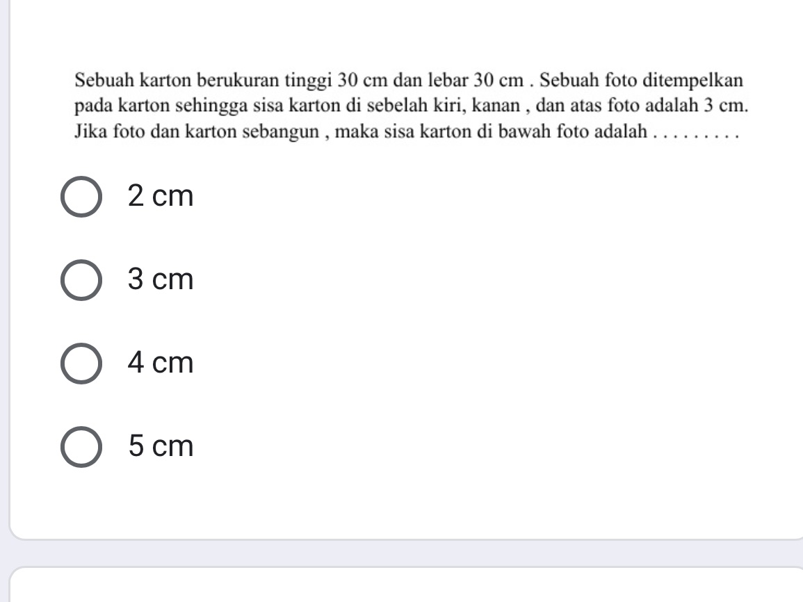 Sebuah karton berukuran tinggi 30 cm dan | StudyX