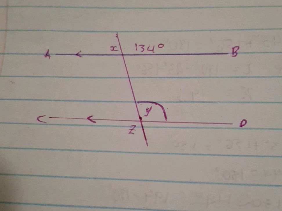 Find the value of angle y. Given: Two | StudyX