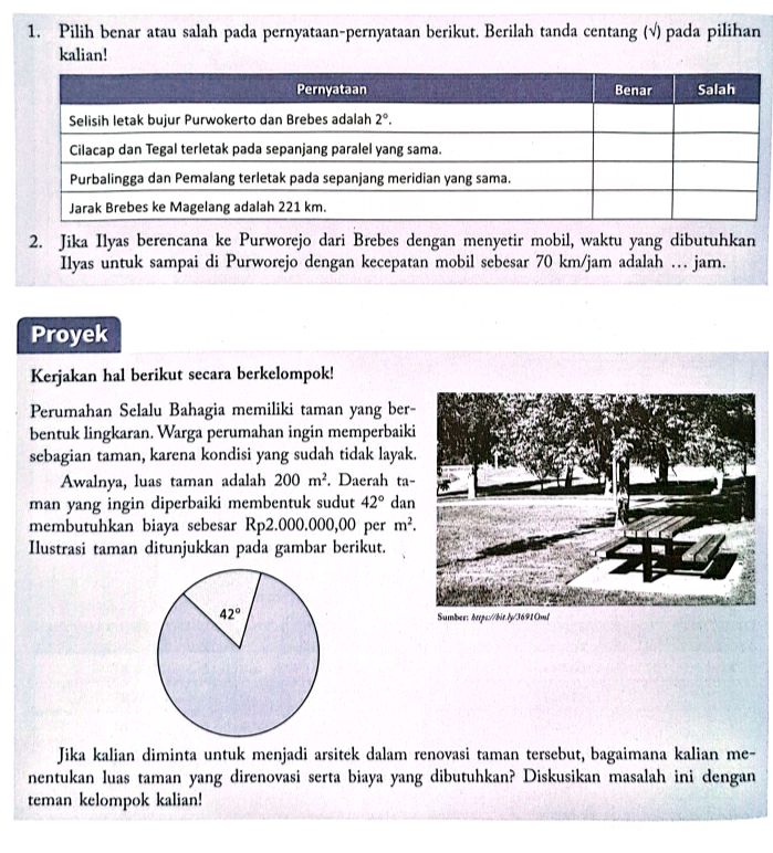 1. Pilih benar atau salah pada | StudyX