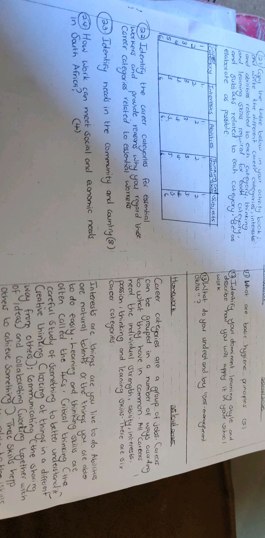 (2.1) Copy the table below in your activity | StudyX