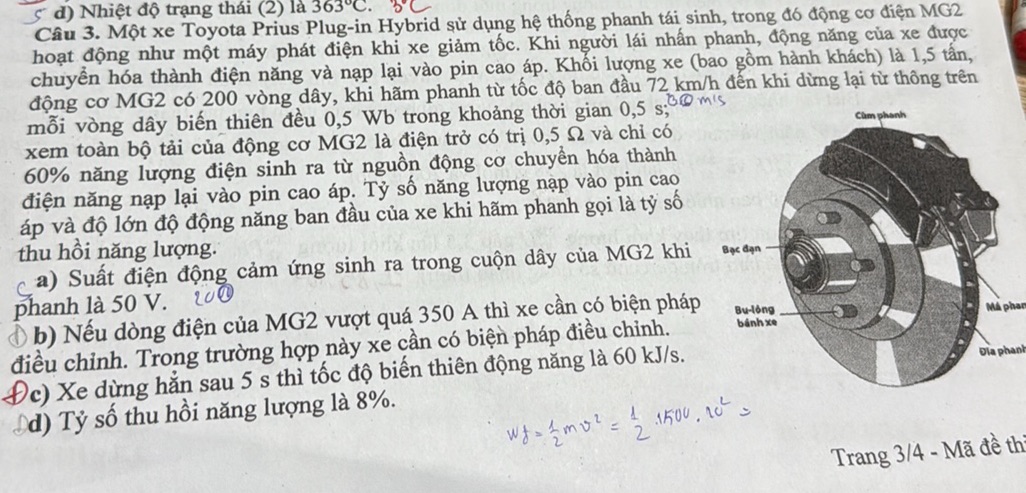 Câu 3. Một xe Toyota Prius Plug-in Hybrid sử | StudyX