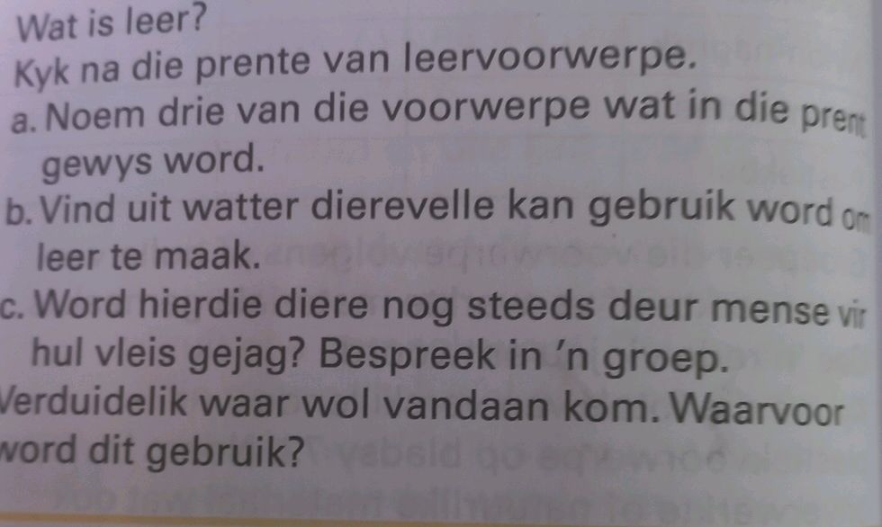 Wat is leer? Kyk na die prente van | StudyX