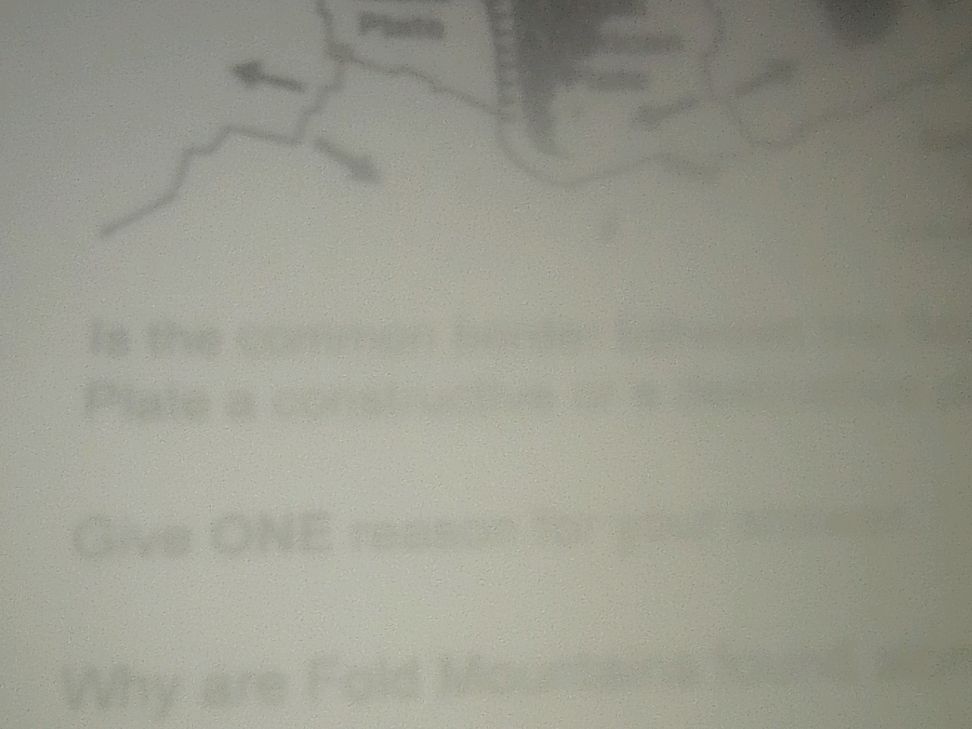 Is the common border between two plates a | StudyX