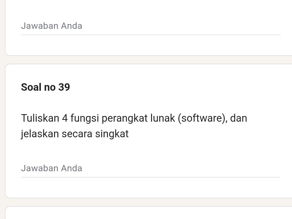 Soal no 39 Tuliskan 4 fungsi perangkat | StudyX