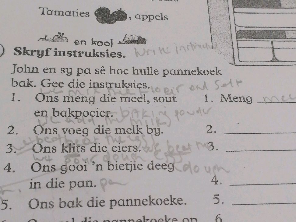 Skryf instruksies. Write instru John en sy | StudyX