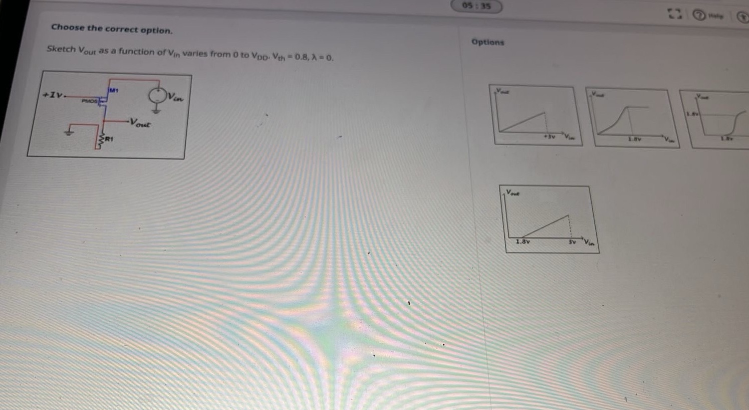 Choose the correct option. Sketch $V_{out}$ | StudyX