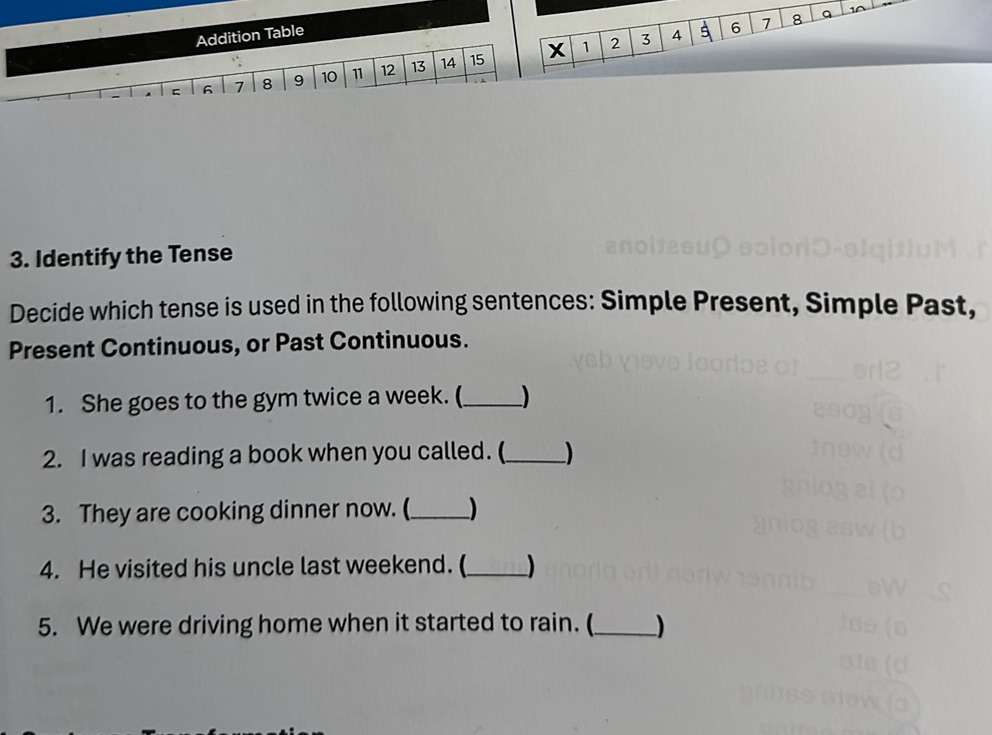 3. Identify the Tense Decide which tense is | StudyX