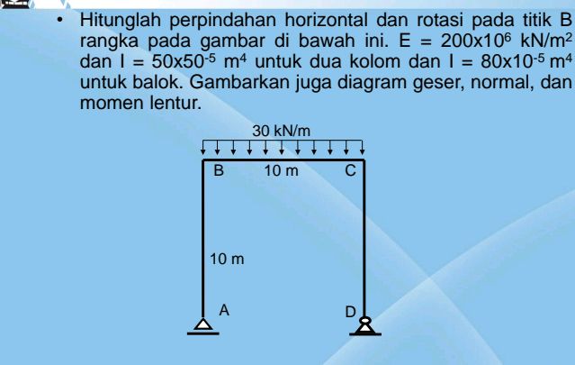 Hitunglah perpindahan horizontal dan rotasi | StudyX