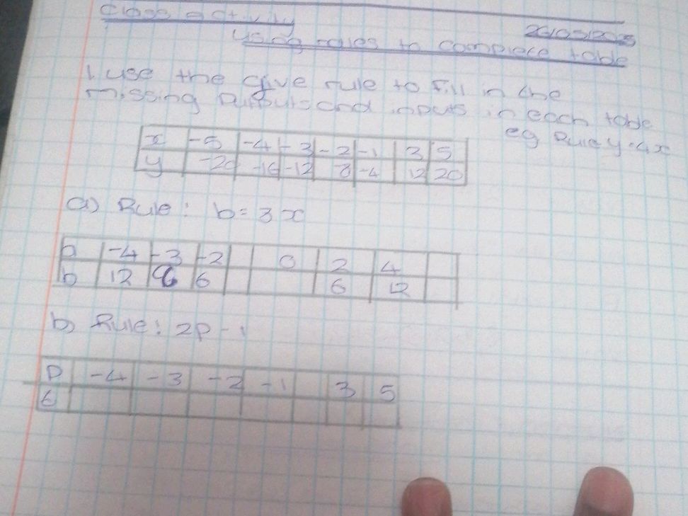 Use the given rule to fill in the missing | StudyX