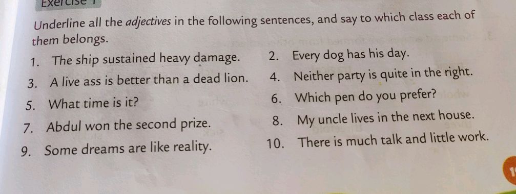Underline all the adjectives in the | StudyX