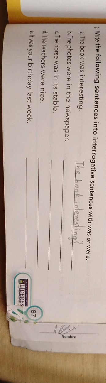 2. Write the following sentences into | StudyX