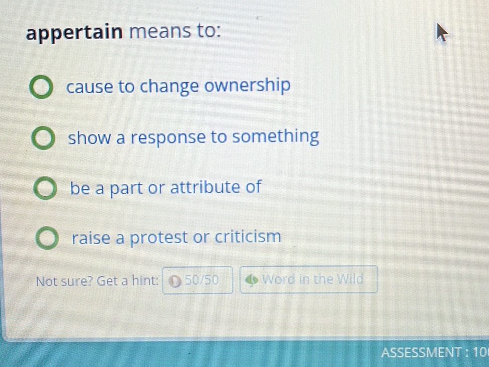 appertain means to: cause to change | StudyX