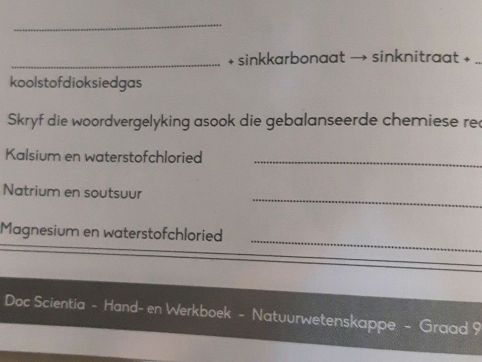Skryf die woordvergelyking asook die