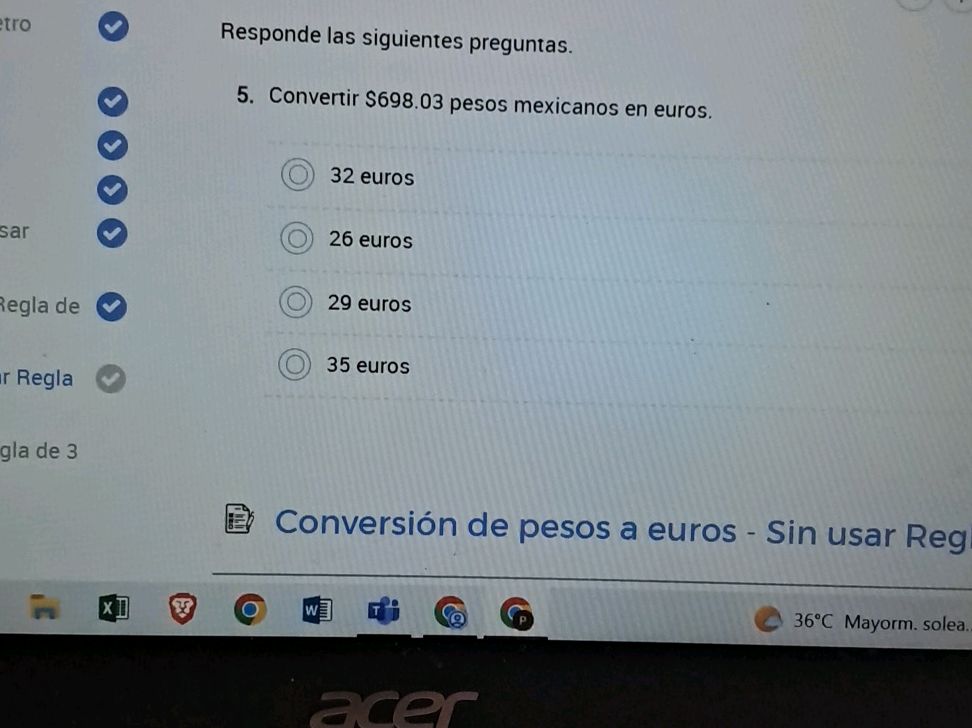 5. Convertir $698.03 pesos mexicanos en | StudyX