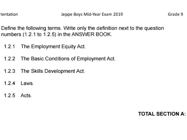 Define the following terms. Write only the | StudyX