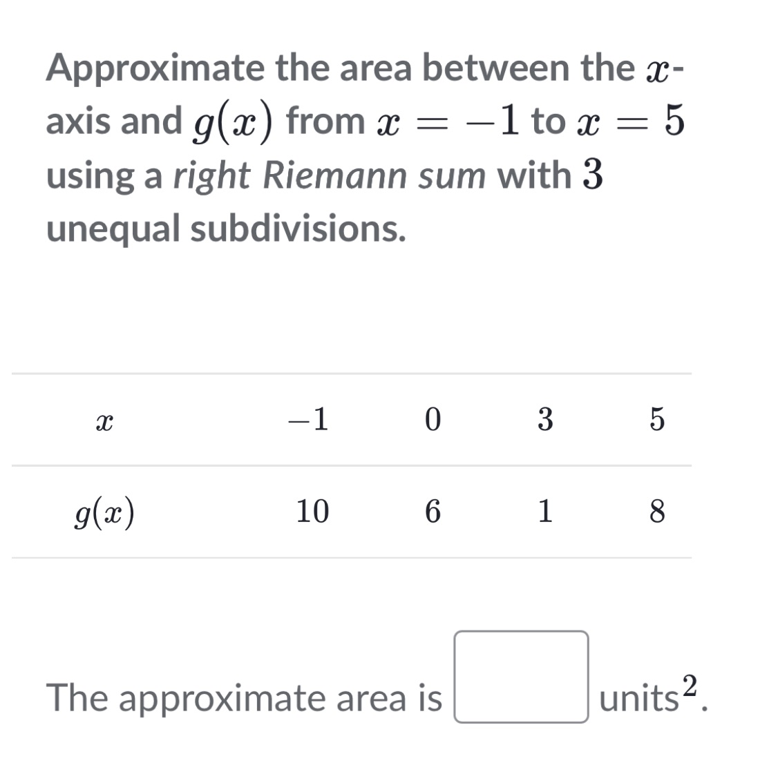 Approximate the area between the $x$-axis | StudyX