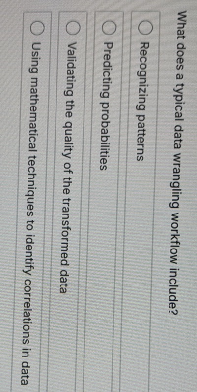 What does a typical data wrangling workflow | StudyX