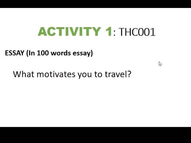 ACTIVITY 1: THC001 ESSAY (In 100 words | StudyX