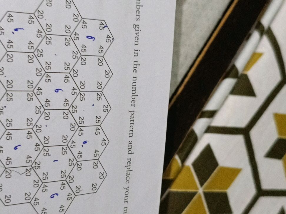 Replace the missing numbers in the pattern. | StudyX