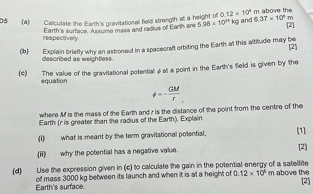 (a) Calculate the Earth's gravitational | StudyX