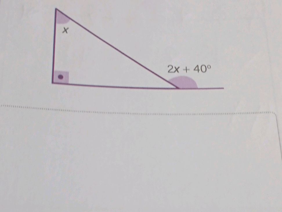 The image shows a triangle with angles | StudyX